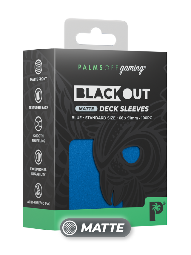 Palms Off Gaming - Blackout Matte Deck Sleeves: Standard Size - Blue ...