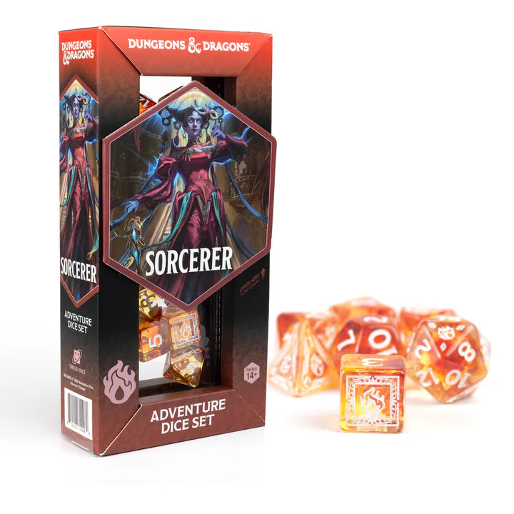 Sirius Dice - D&D Adventure Dice - Sorcerer - Orange – Table Top Warfare