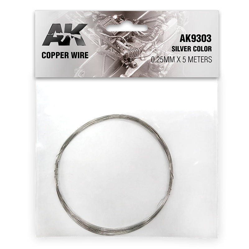 AK Interactive - Accessories: Copper Wire (Silver Colour) 0.25mm X 5 M ...